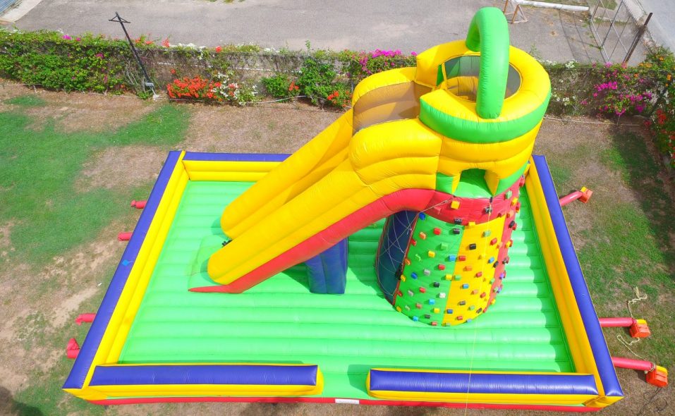 Rock Climber Inflatable w/ Single Lane Dry Slide